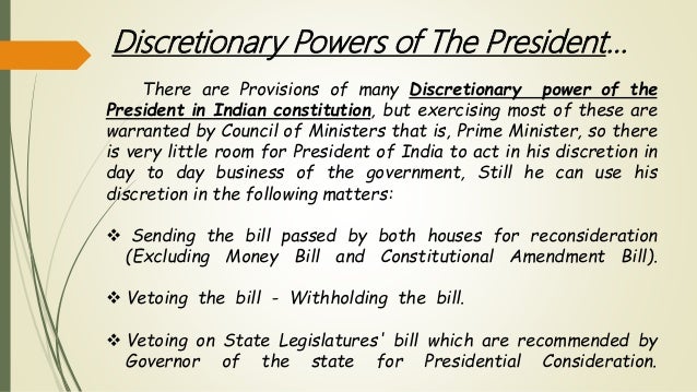 2 Discretionary Powers Of The President And The Governor Group