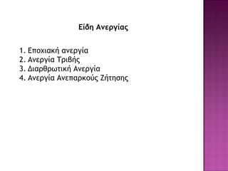 Τα είδη της ανεργίας | PPT