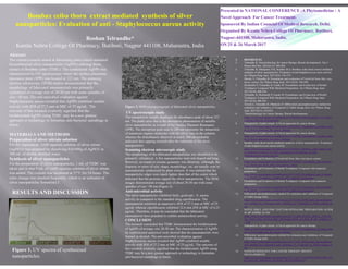 Bombax ceiba thorn extract mediated synthesis of silver nanoparticles: Evaluation of anti ...