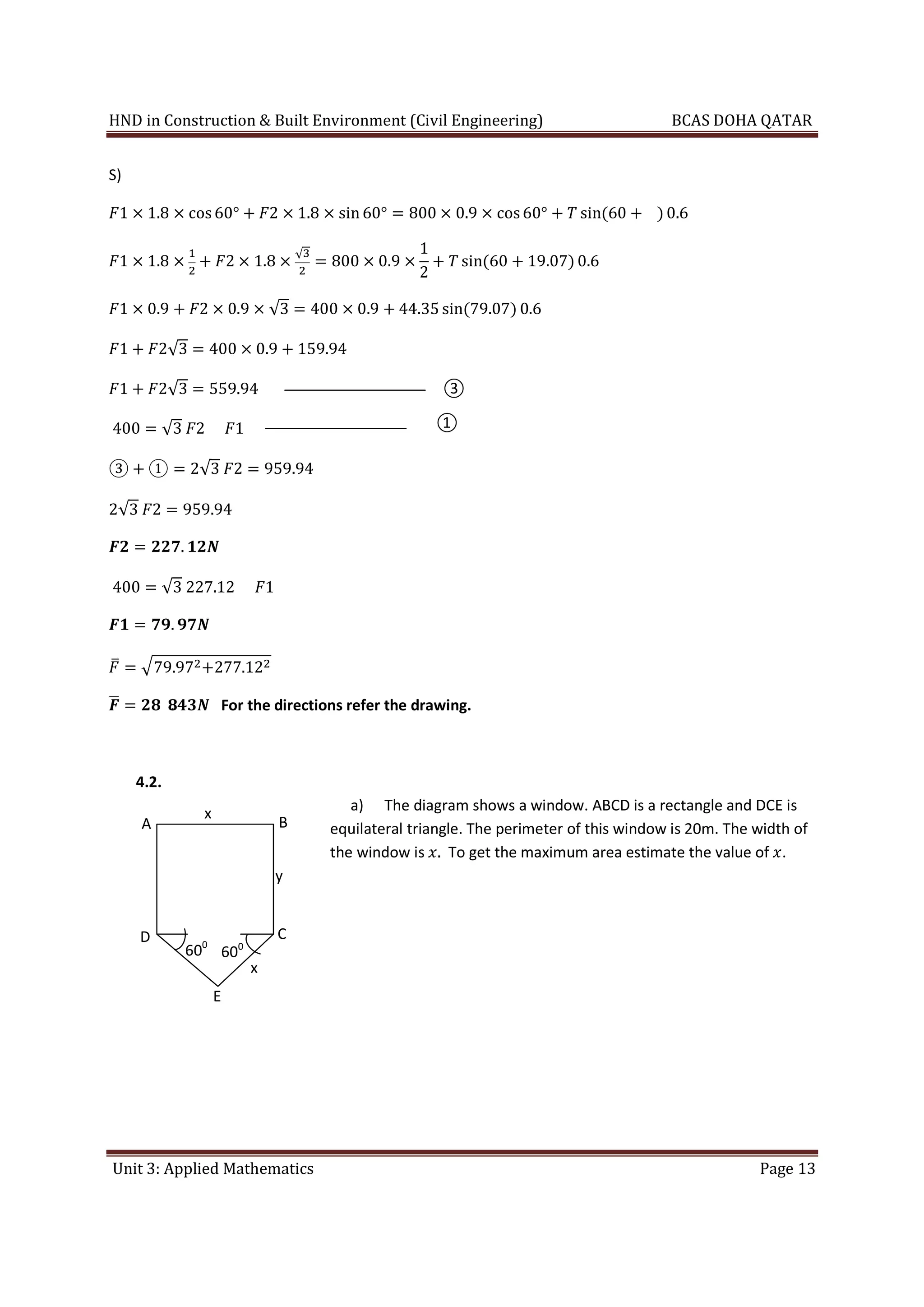 Applied Mathematics For Cbe Assignment Pdf