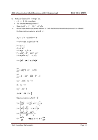Applied mathematics for CBE assignment | PDF