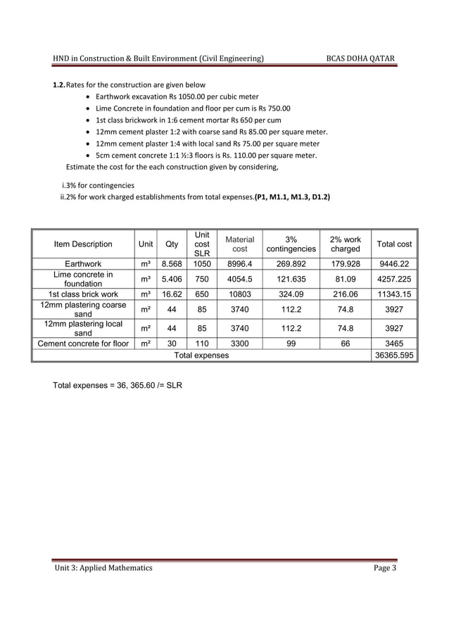 Applied Mathematics For Cbe Assignment Pdf