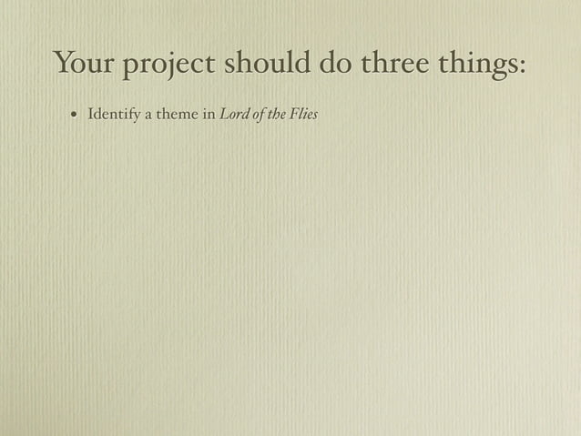 Lord of the Flies Final Project | KEY | Screenwriting | Content Production