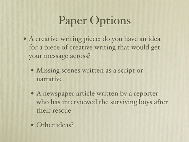 Lord of the Flies Final Project | KEY | Screenwriting | Content Production