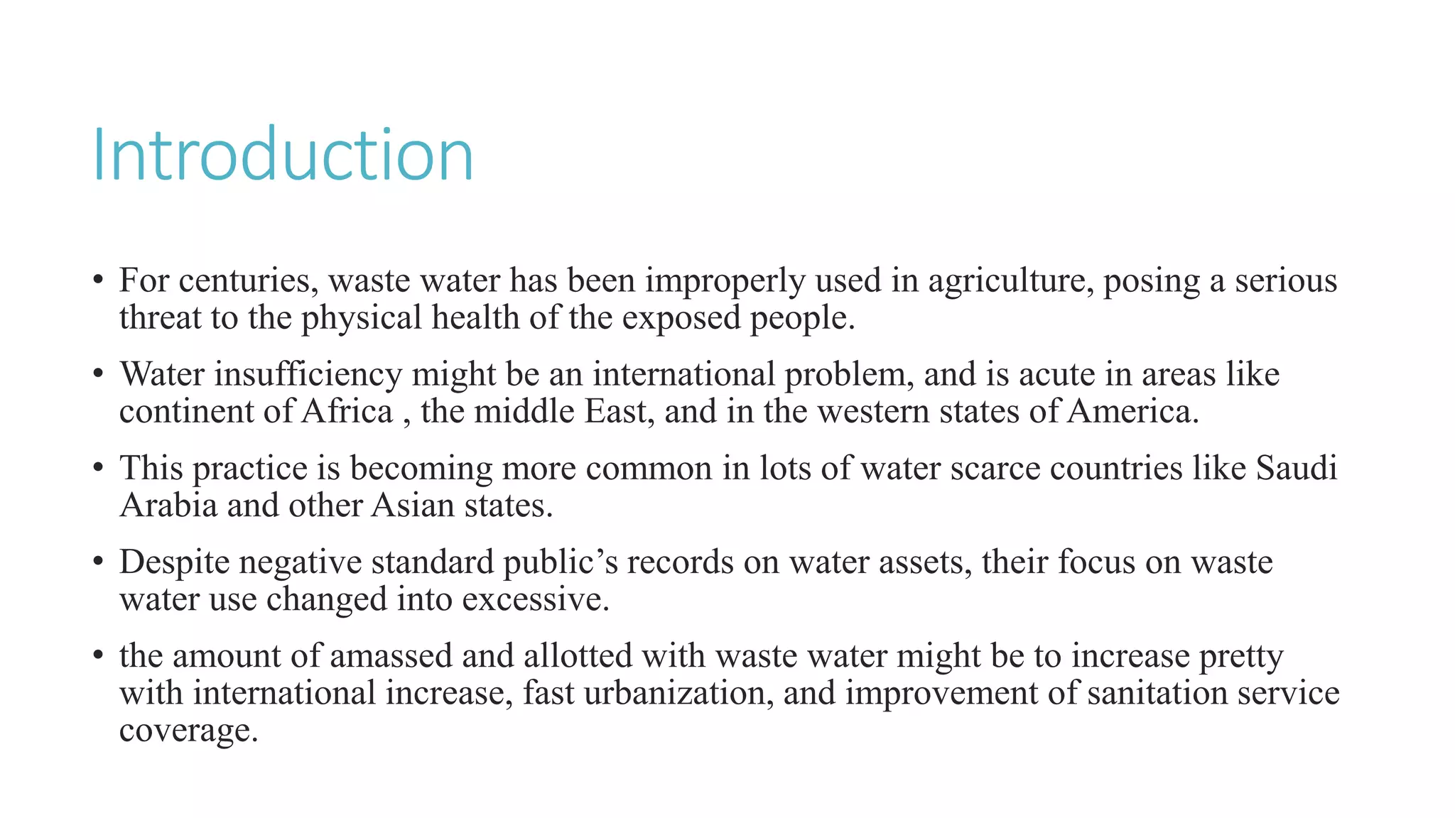 Wastewater Irrigation in Developing Countries: Health Effects and ...
