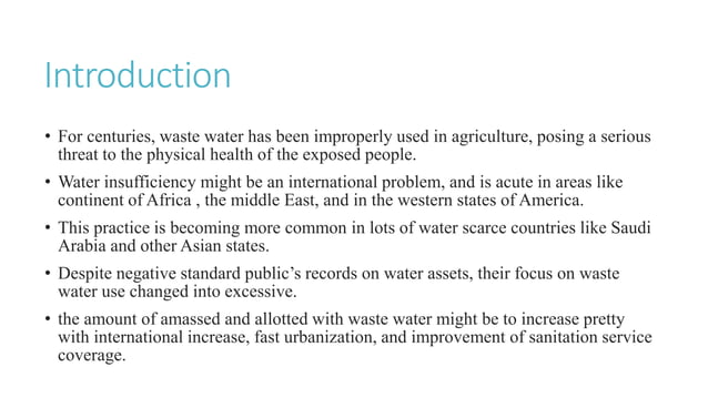 Wastewater Irrigation in Developing Countries: Health Effects and ...