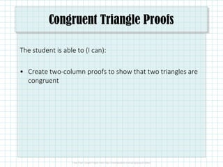 2.7.3 Congruent Triangle Proofs | PDF