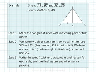 2.7.3 Congruent Triangle Proofs | PDF