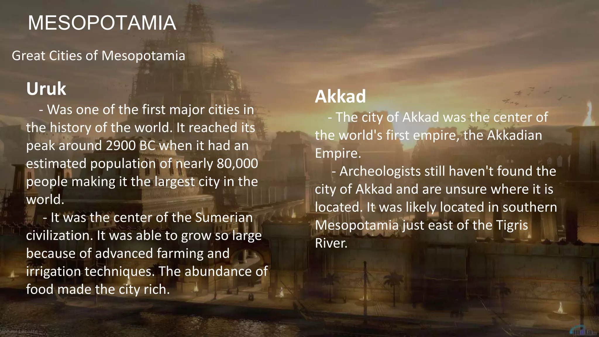 Five Hearths of Urbanization - Mesopotamia | PPTX