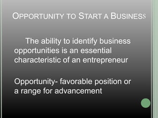 OPPORTUNITY IDENTIFICATION AND SELECTION | PPTX