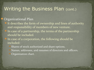 The Business Plan: Creating and Starting the Venture | PPT