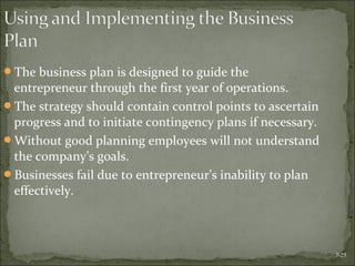 The Business Plan: Creating and Starting the Venture | PPT