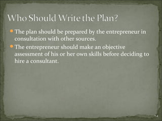 The Business Plan: Creating and Starting the Venture | PPT