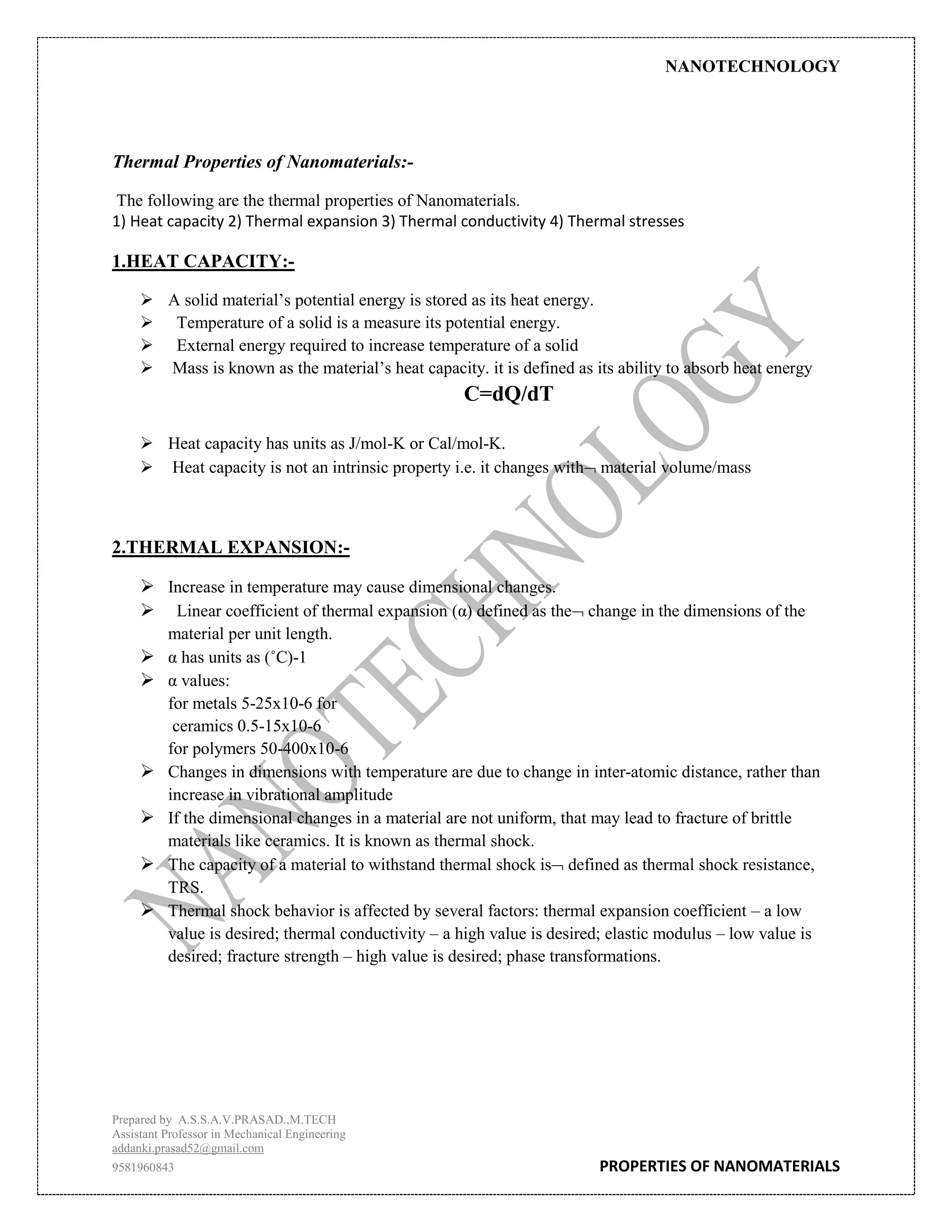 properties of nanomaterials | PDF