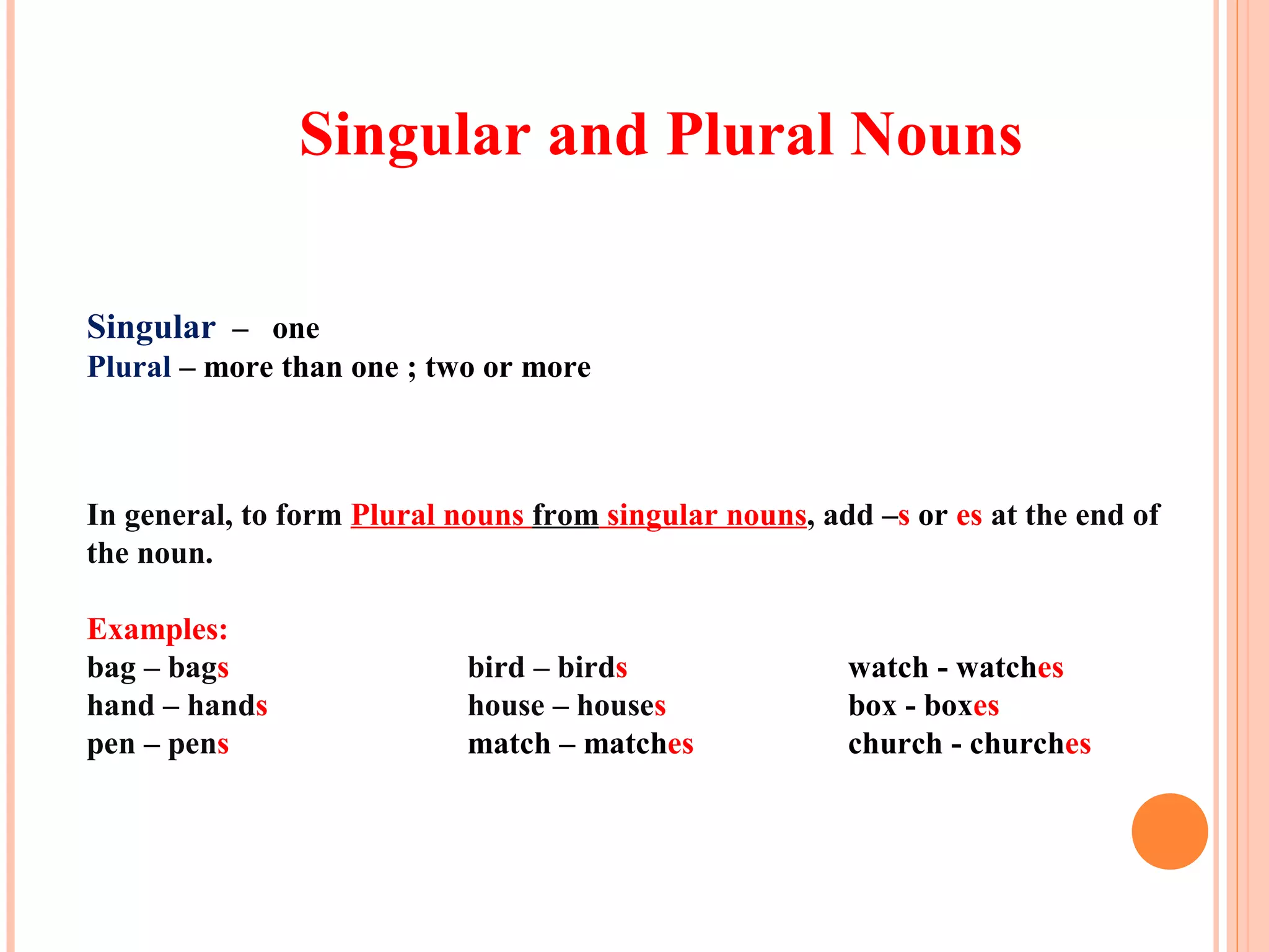Singular and Plural | PPT
