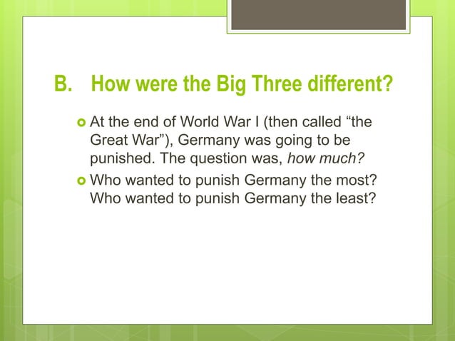 CAMBRIDGE IGCSE HISTORY: THE TREATY OF VERSAILLES | PPTX | Political ...