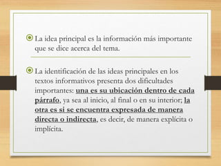 cómo identificar las ideas principales | PPTX