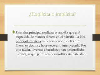 cómo identificar las ideas principales | PPTX
