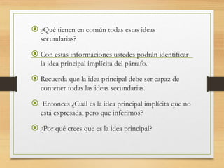 cómo identificar las ideas principales | PPTX