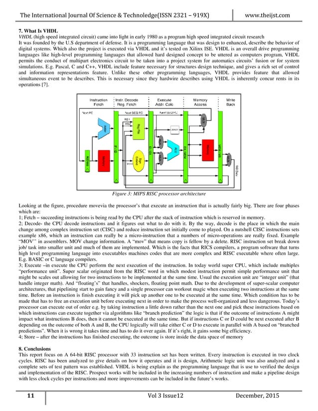 A 64 Bit Risc Processor Design And Implementation Using Vhdl Pdf 