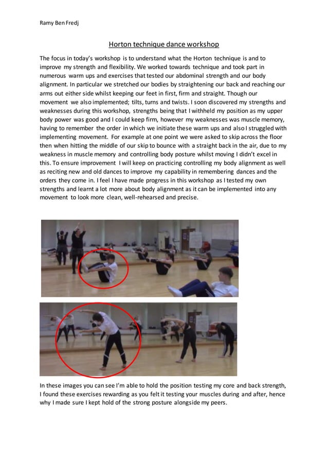 Horton technique dance workshop | PDF