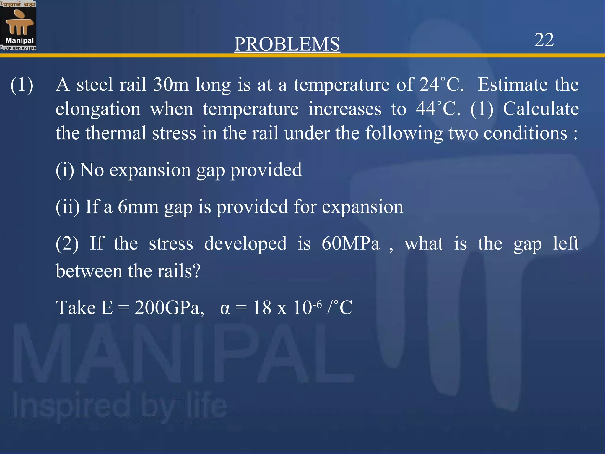 temperature stresses in Strength of materials | PPT