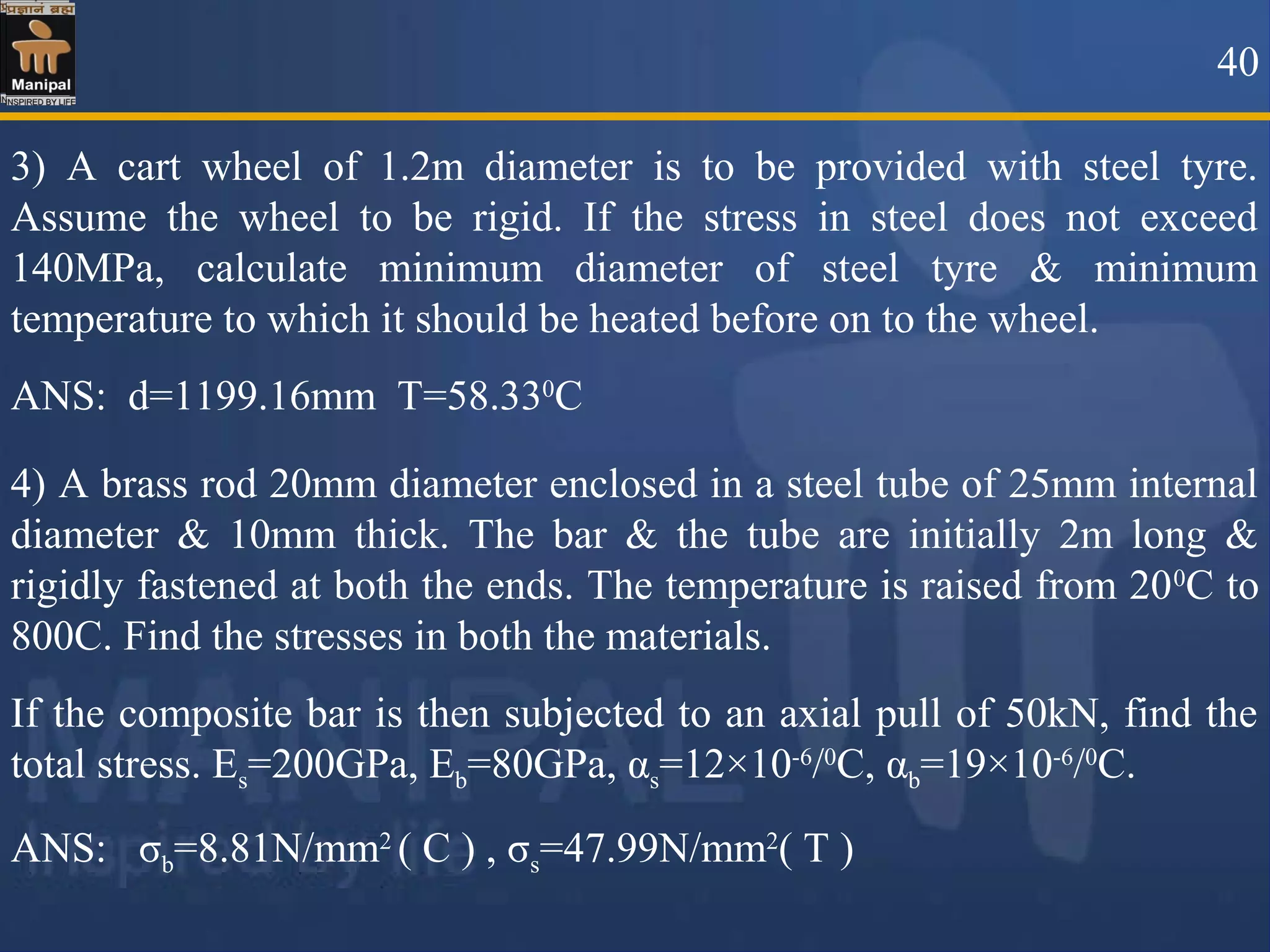 temperature stresses in Strength of materials | PPT