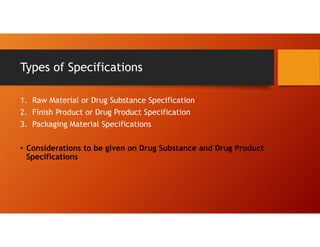 Analytical Testing Specifications-Presentation No. 2 | PDF