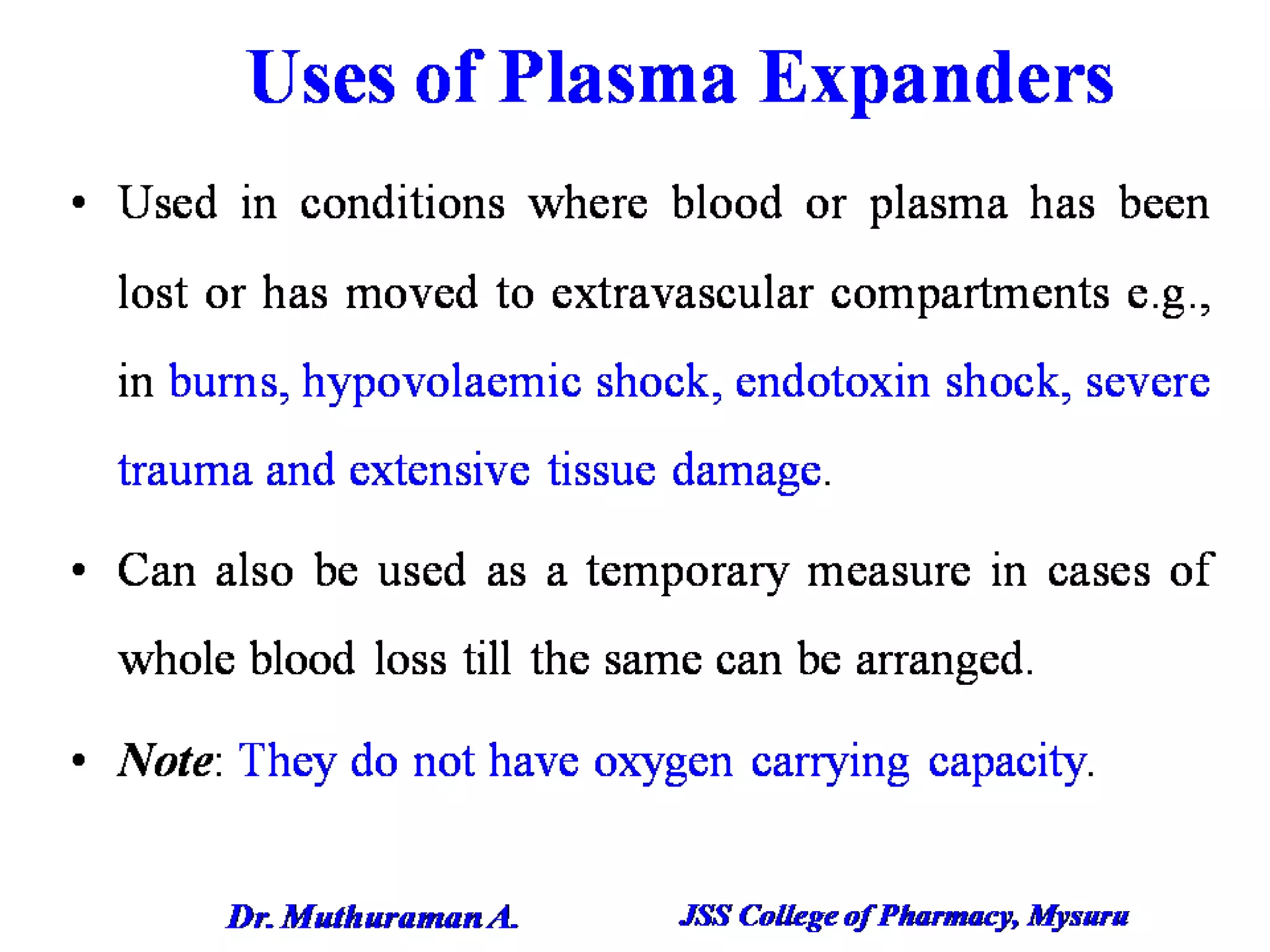 2.1.4 blood and plasma volume expanders | PDF | Blood Disorders ...