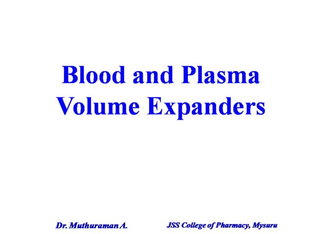 2.1.4 blood and plasma volume expanders | PDF | Blood Disorders ...
