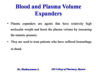 2.1.4 blood and plasma volume expanders | PPT