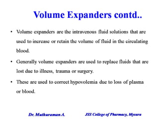 2.1.4 blood and plasma volume expanders | PPT