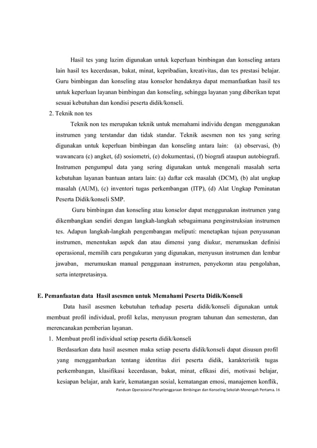 panduan penyelenggaraan BK di SMP | PDF