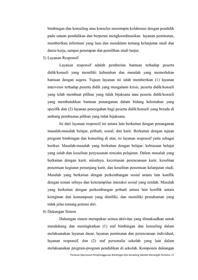 panduan penyelenggaraan BK di SMP | PDF