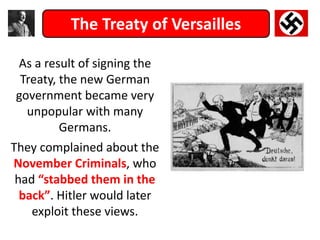 Hitler and Nazi Germany - the treaty of versailles | PPTX