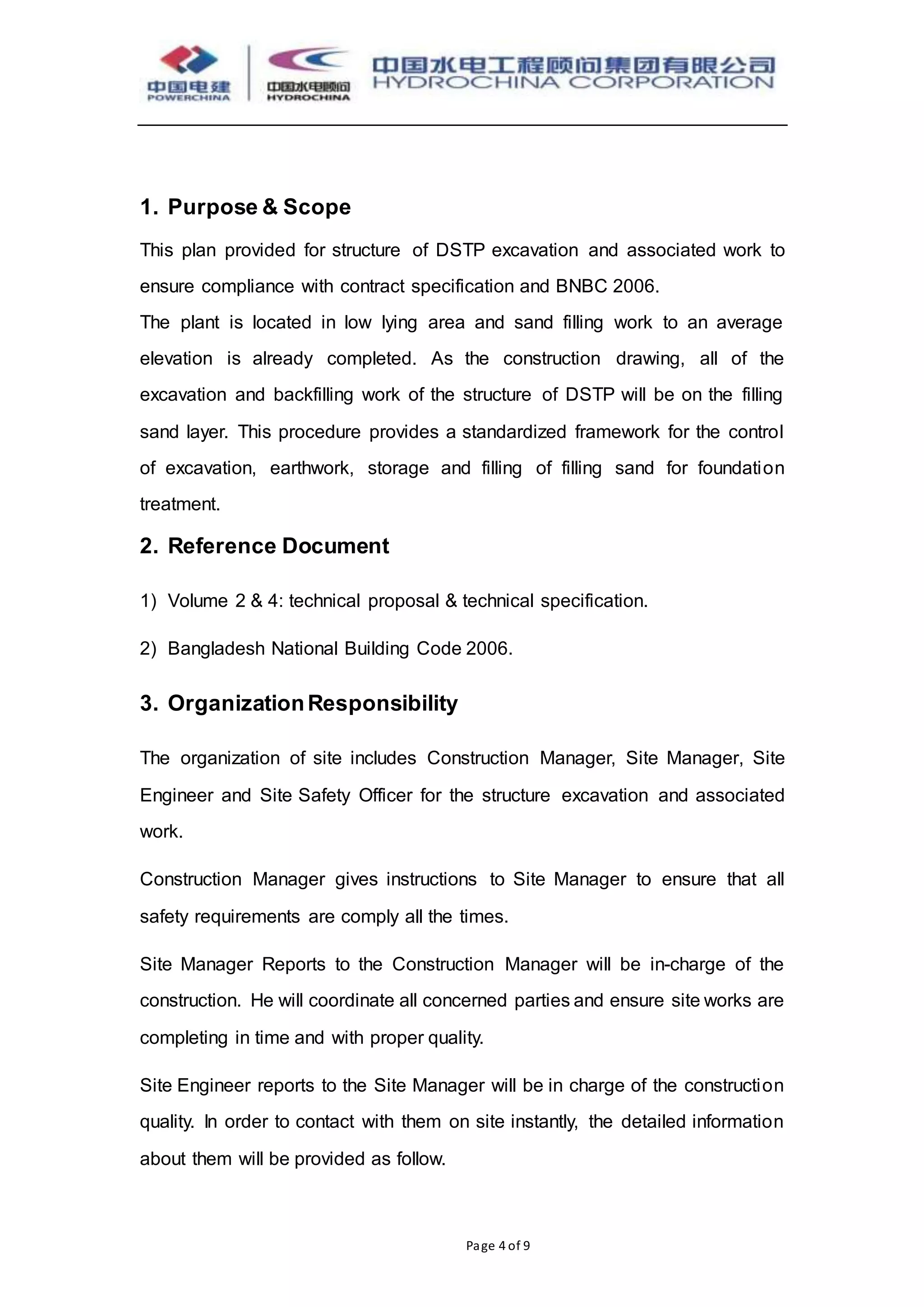 Method statement for structure excavation | DOCX