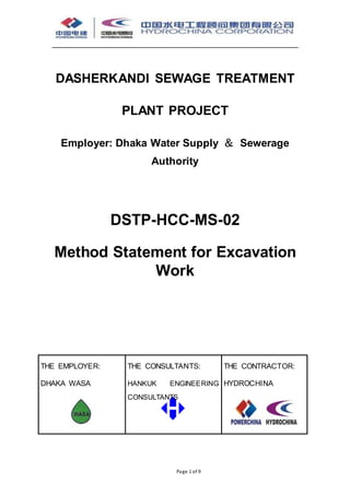 Method statement for structure excavation | DOCX