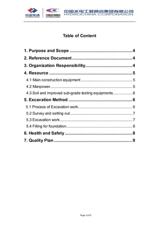 Method statement for structure excavation | DOCX