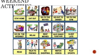 2. vocabulary tv-clothes - food - weekend activities | PPTX