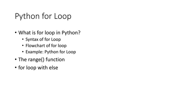 Python Flow Control | PPT