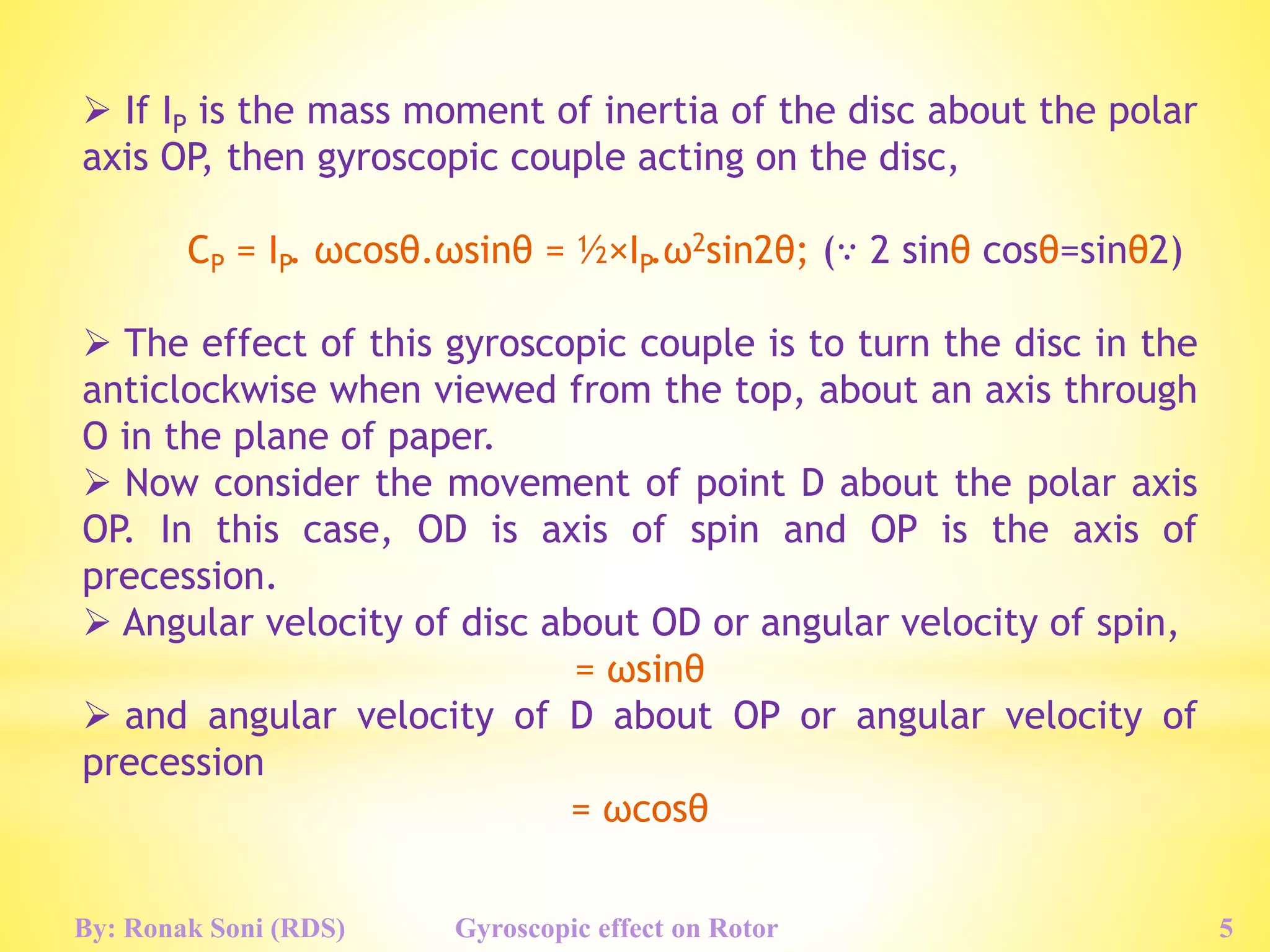 Gyroscopic effect on rotor | PPTX