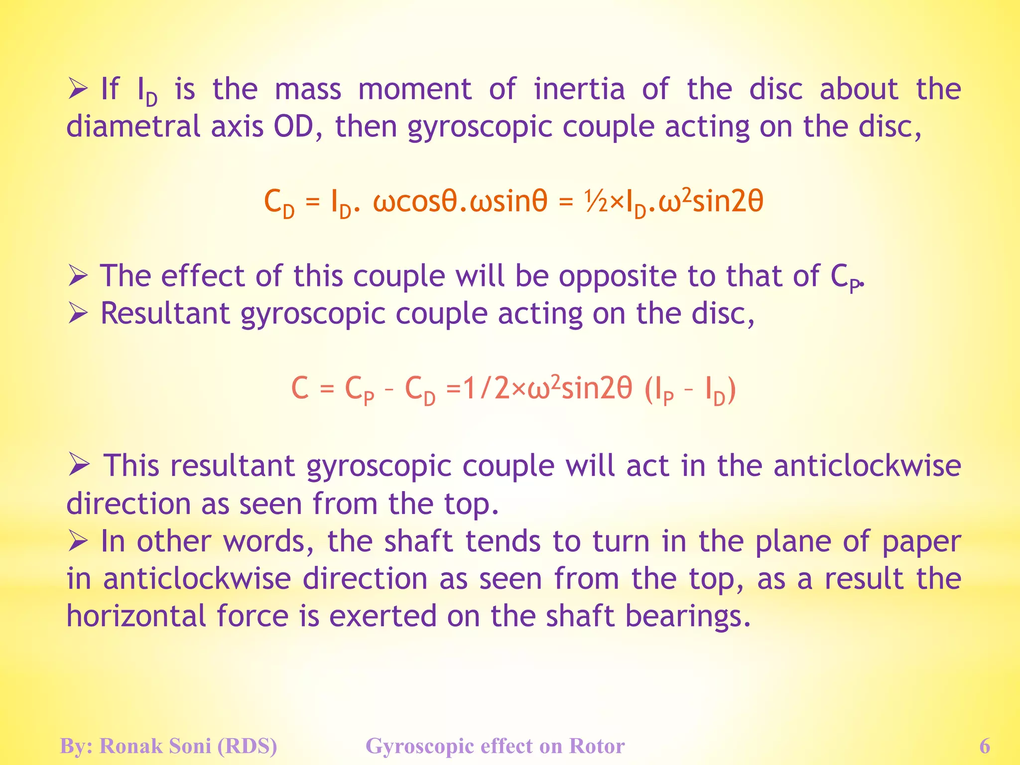 Gyroscopic effect on rotor | PPTX