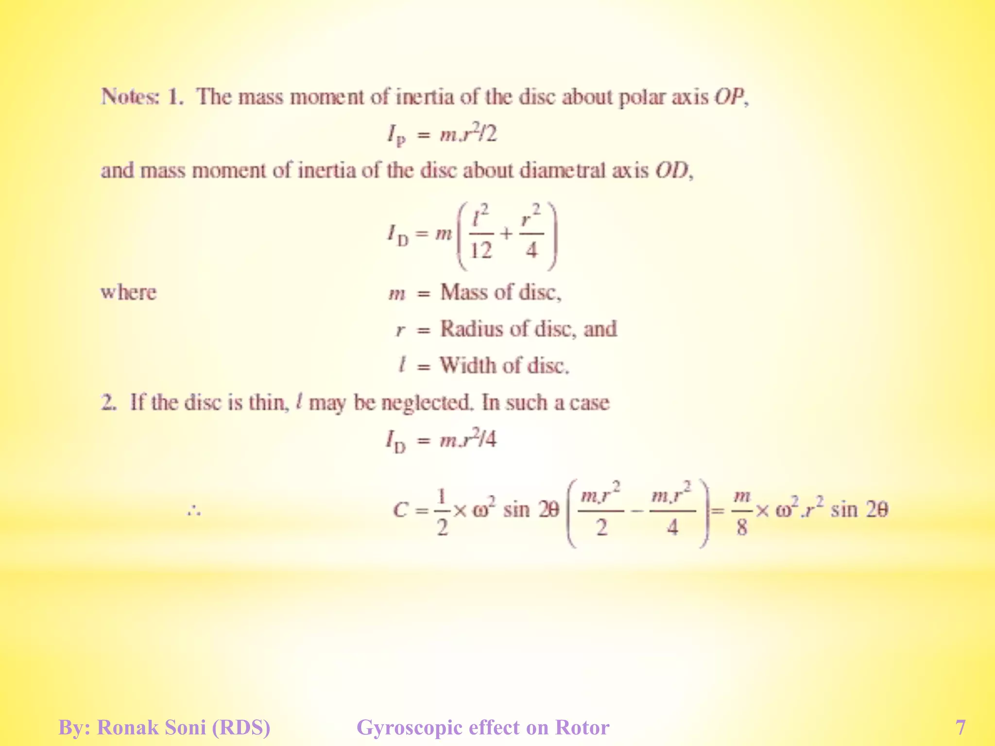 Gyroscopic effect on rotor | PPTX