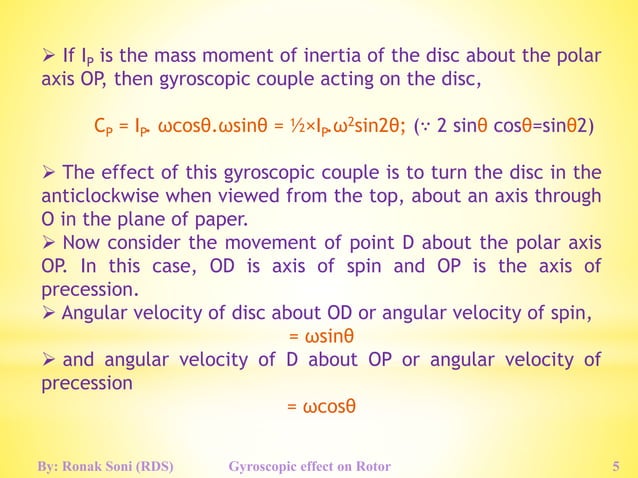Gyroscopic effect on rotor | PPTX | Physics | Science