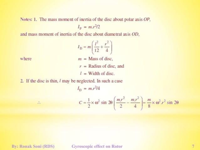 Gyroscopic effect on rotor | PPTX | Physics | Science