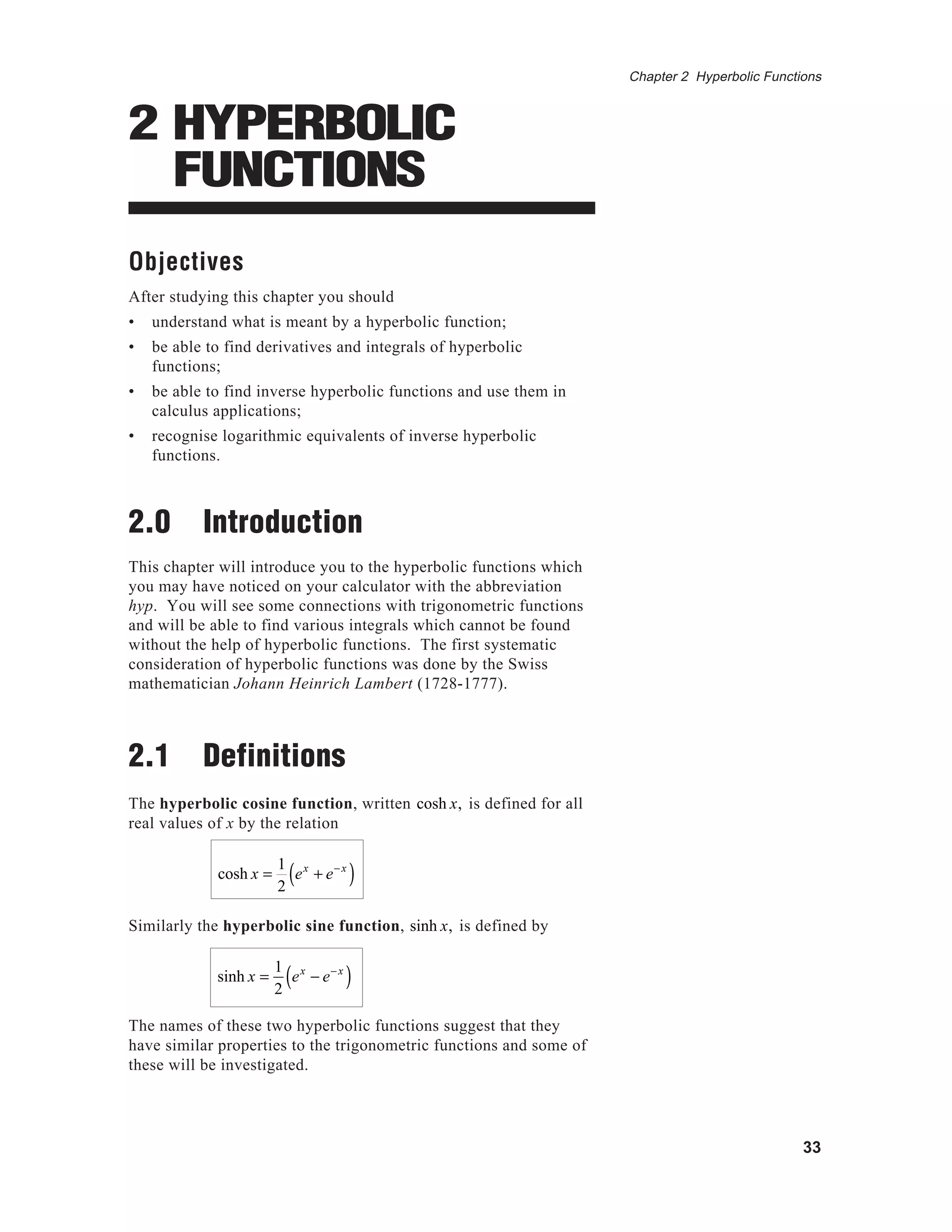 2.hyperbolic functions Further Mathematics Zimbabwe Zimsec Cambridge | PDF