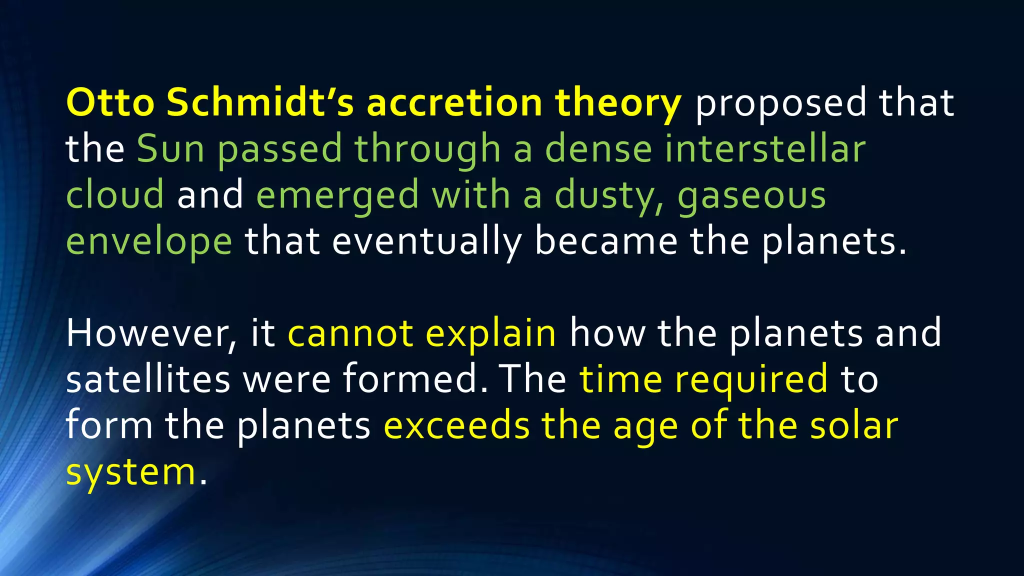 Theories on the origin of the Solar System | PPTX