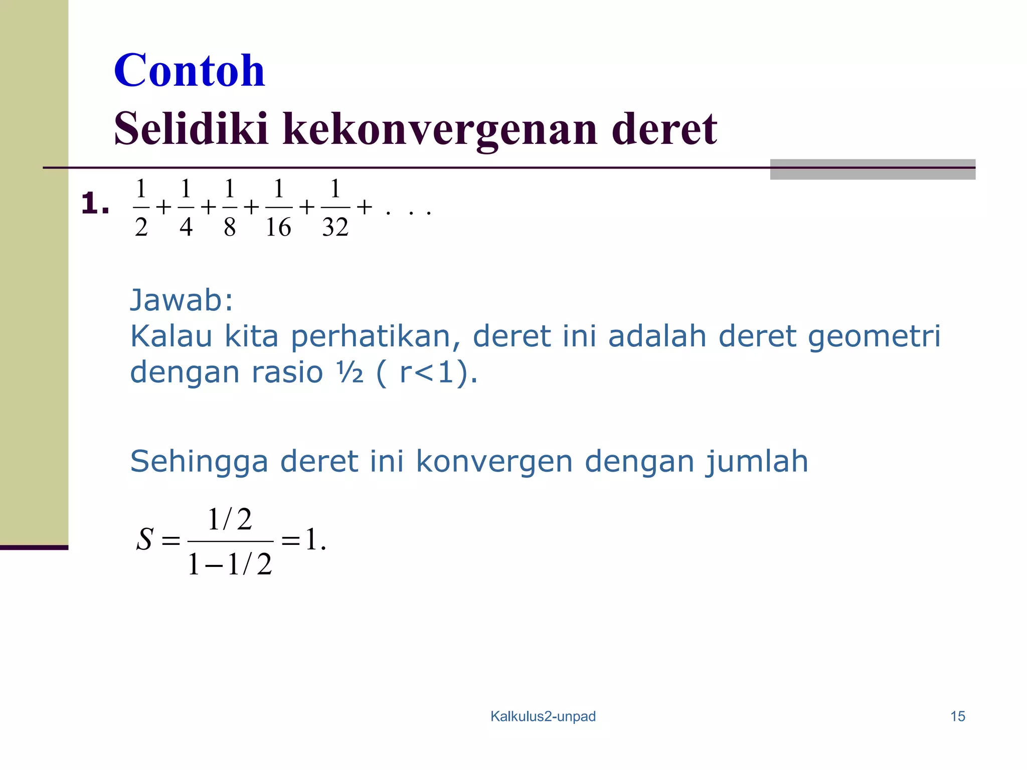Barisan dan Deret ( Kalkulus 2 ) | PPS