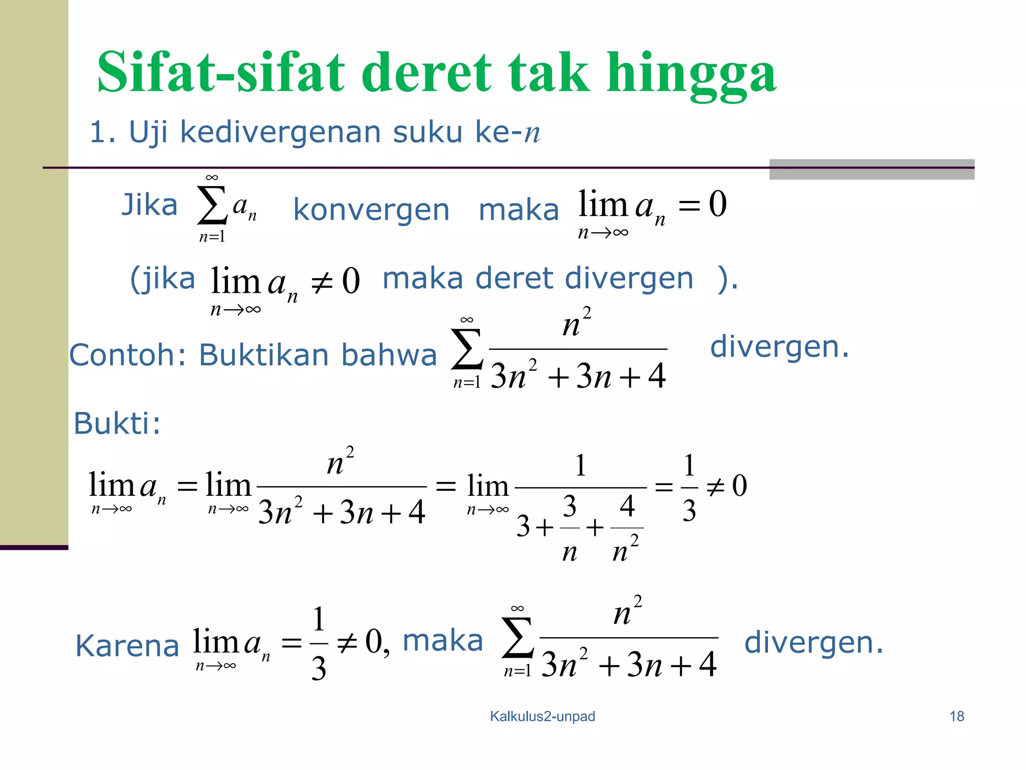 Barisan dan Deret ( Kalkulus 2 ) | PPS
