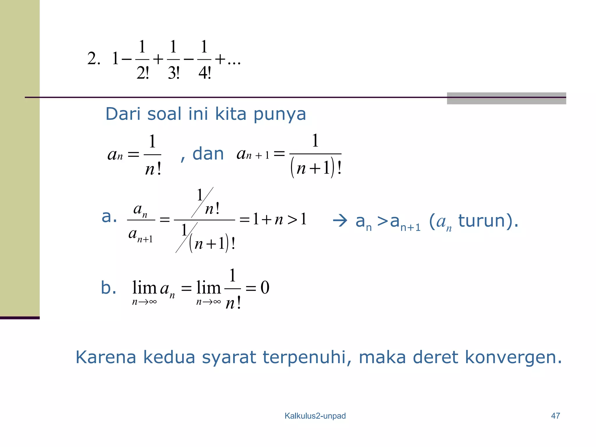 Barisan dan Deret ( Kalkulus 2 ) | PPS